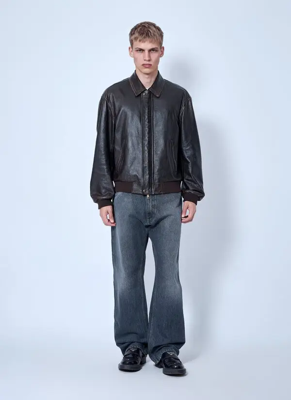 Prada Nappa Leather Bomber Jacket