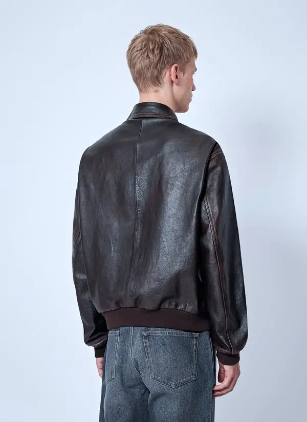 Prada Nappa Leather Bomber Jacket