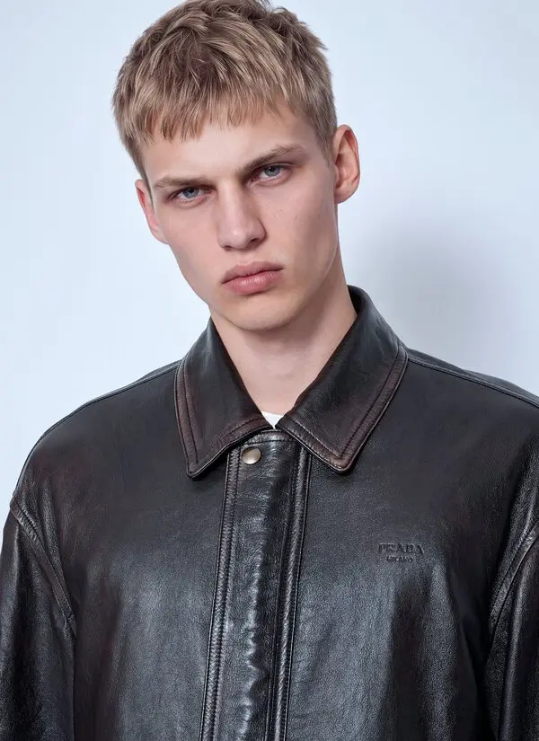 Prada Nappa Leather Bomber Jacket