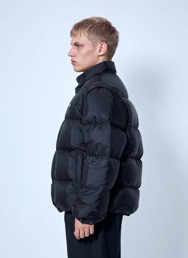 Prada Re-nylon Down Jacket With Removable Sleeves