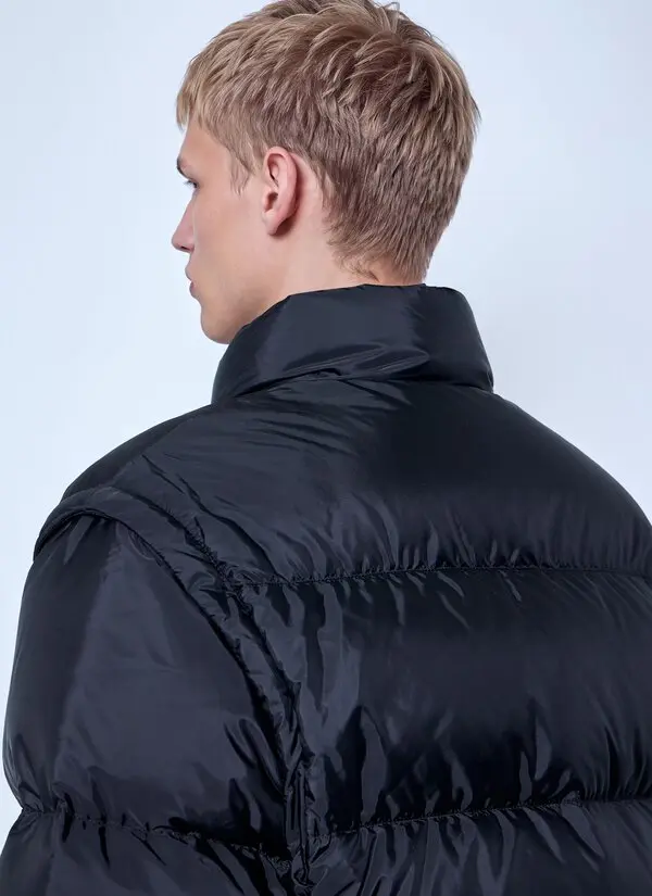 Prada Re-nylon Down Jacket With Removable Sleeves