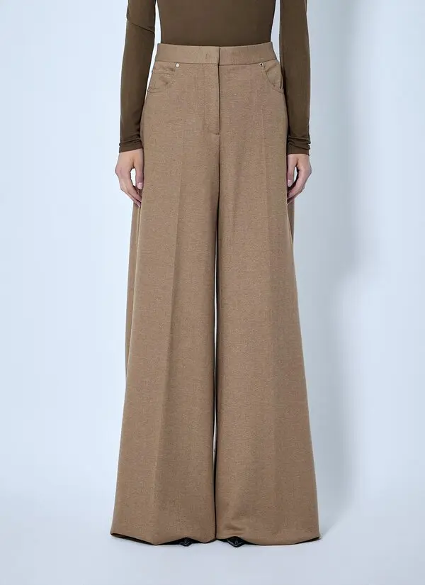 Max Mara Herringbone Wide-leg Trousers - Multicolor
