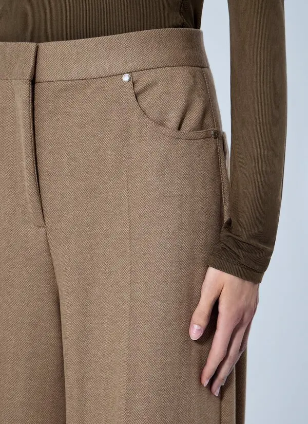 Max Mara Herringbone Wide-leg Trousers