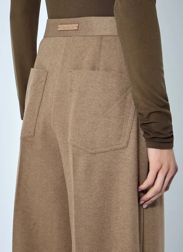 Max Mara Herringbone Wide-leg Trousers