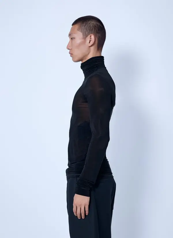 Saint Laurent Sheer Turtleneck Top