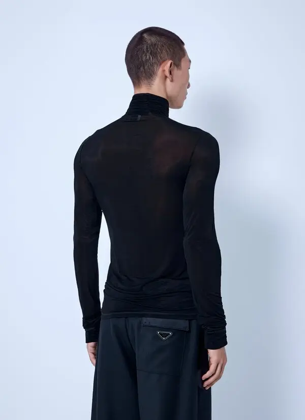 Saint Laurent Sheer Turtleneck Top