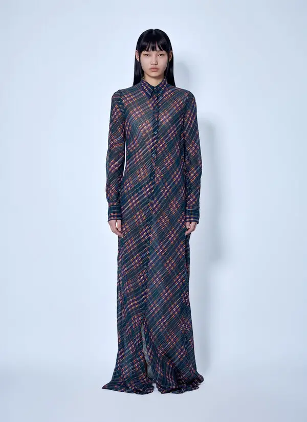 Dries Van Noten Fitted Floor-length Shirt Dress - Multicolor