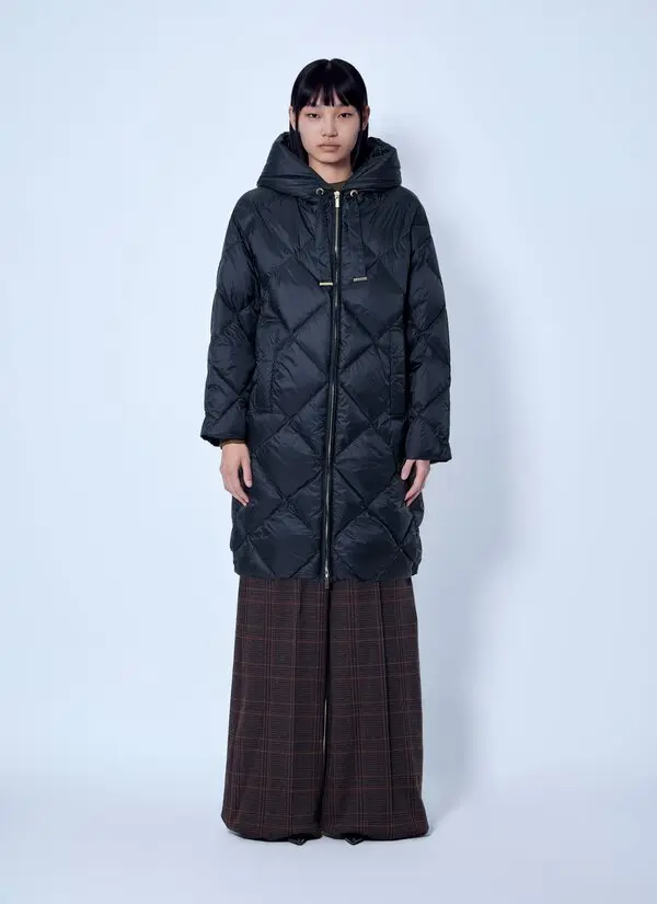 Max Mara Diamond-quilted Coat - Blue