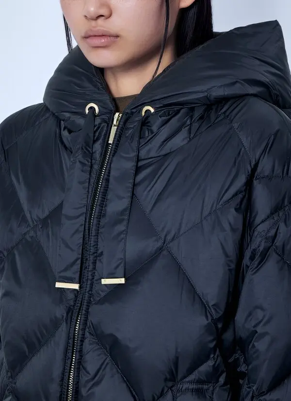 Max Mara Diamond-quilted Coat - Blue