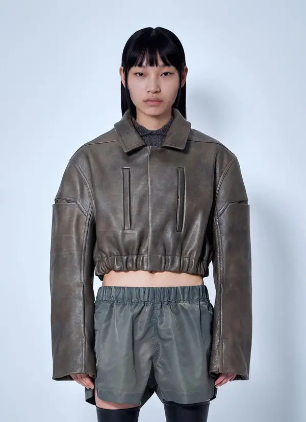 Rick Owens Collared Mac Bomber Jacket - Gray