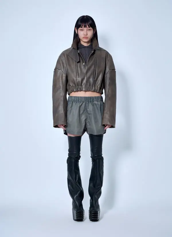 Rick Owens Collared Mac Bomber Jacket