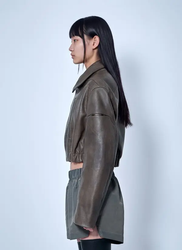 Rick Owens Collared Mac Bomber Jacket