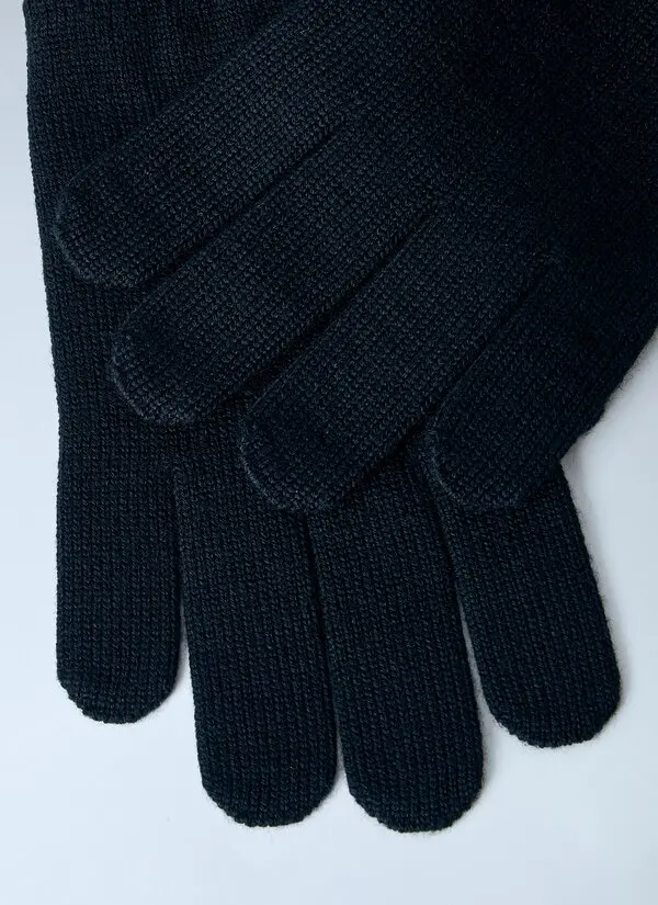 Moncler Knit Gloves With Logo Patch