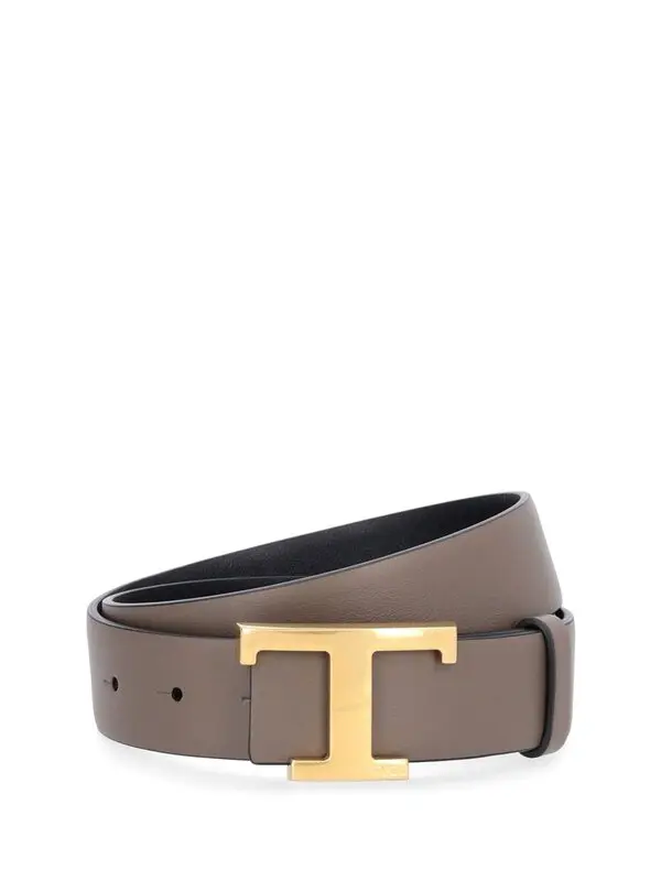 TOD'S T Timeless Reversible Belt - Olive Green