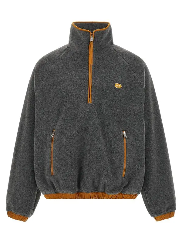 AMI Paris Orange Grey Vareuse Sweatshirt