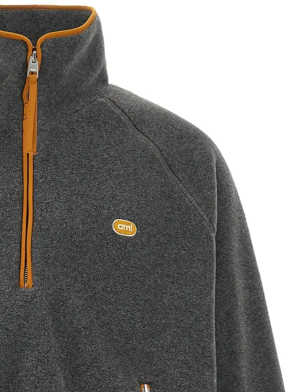 AMI Paris Orange Grey Vareuse Sweatshirt