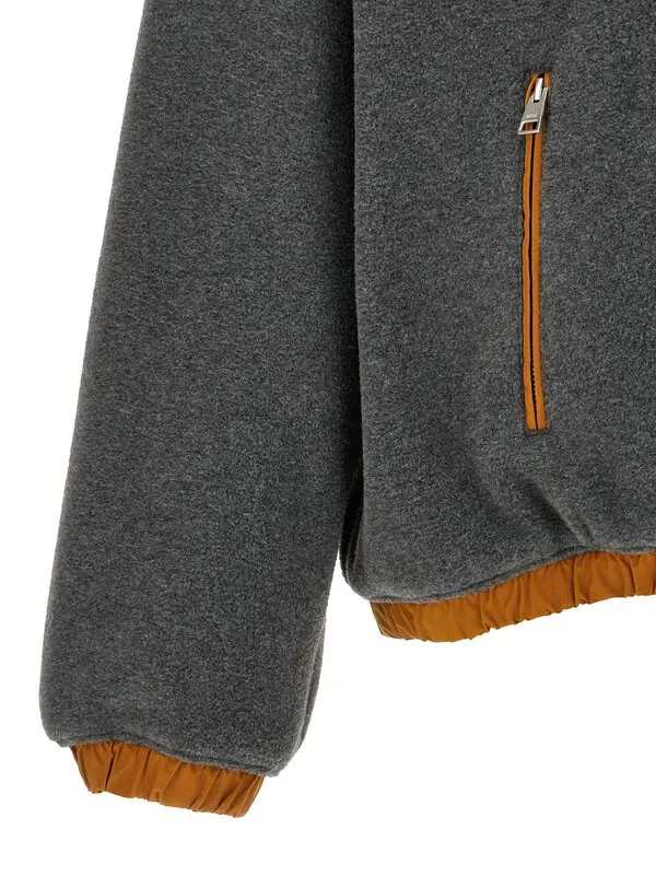 AMI Paris Orange Grey Vareuse Sweatshirt
