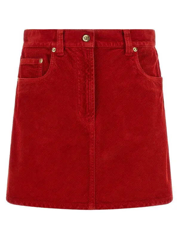 Versace Corduroy Skirt - Red
