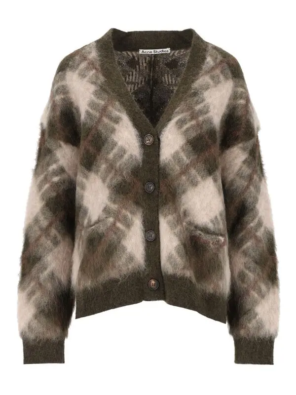 Acne Studios Mohair Cardigan With V-neck - Multicolor