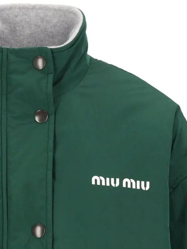 Miu Miu Pongé Blouson - Green