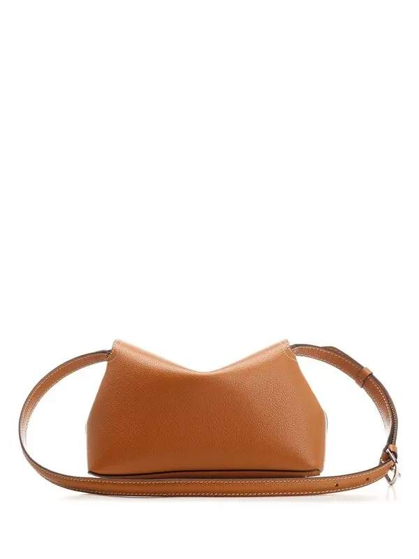 TOTEME T-lock Leather Clutch Bark - Brown