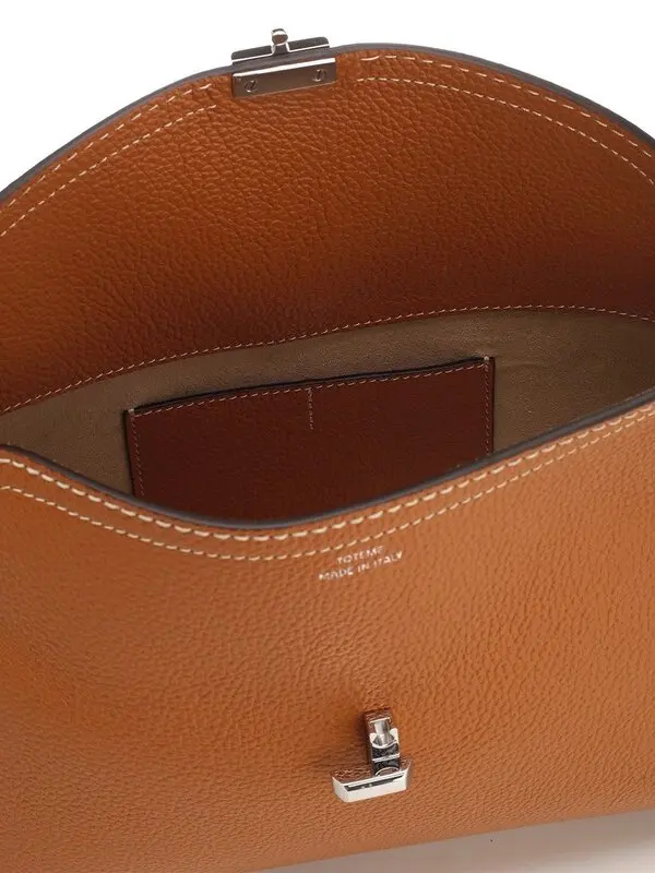 TOTEME T-lock Leather Clutch Bark - Brown