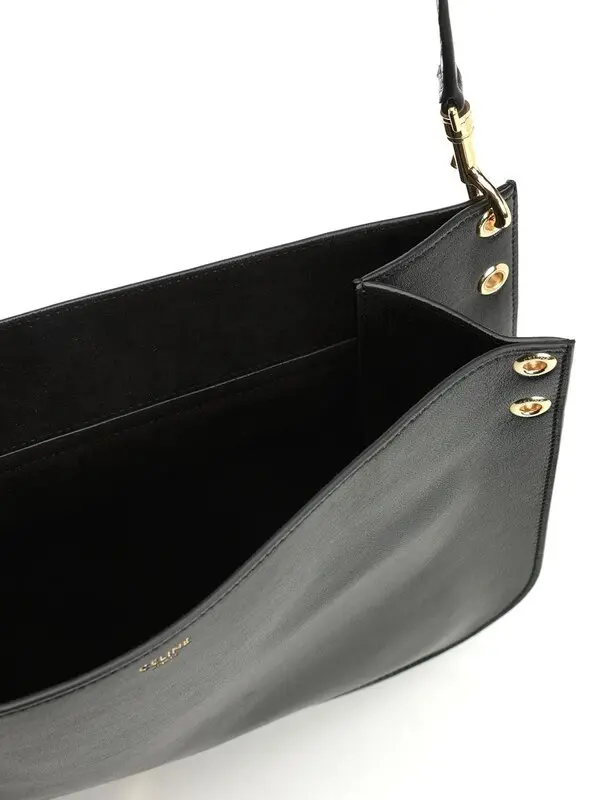 Celine Besace Leather Bag - Black
