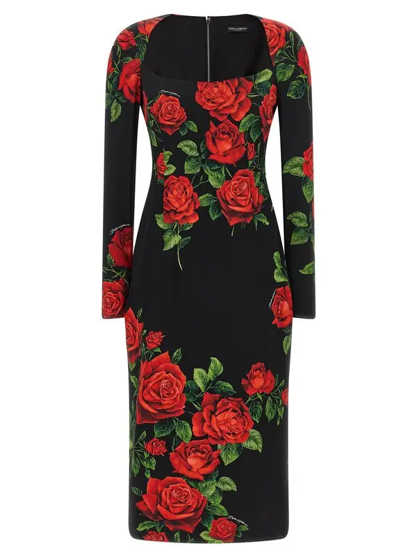Dolce & Gabbana Rose' Longuette Dress - Multicolor