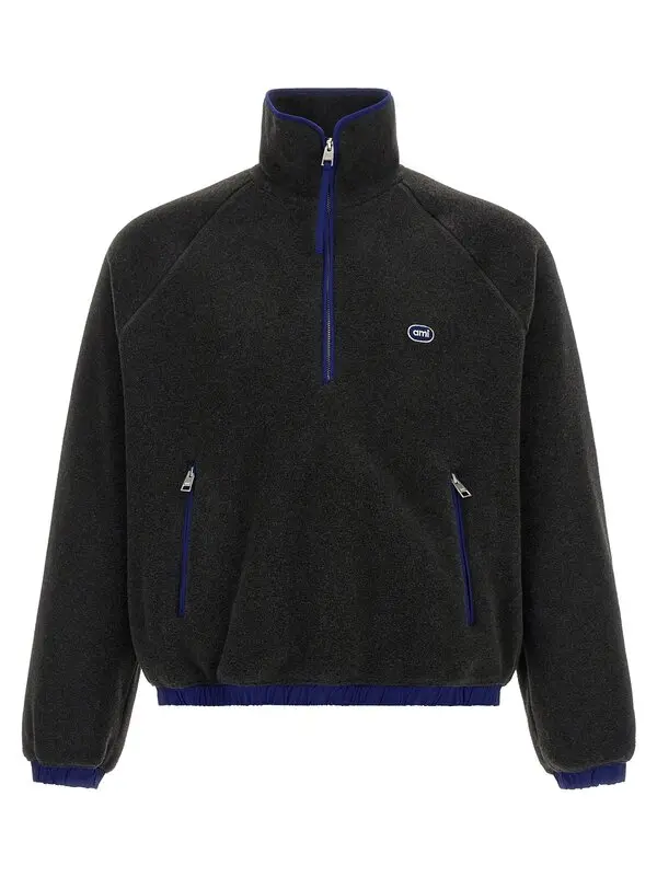 AMI Paris Carbon Grey Vareuse Sweatshirt - Gray