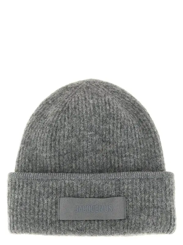 Jacquemus Le Bonnet Gros-grain' Beanie - Gray