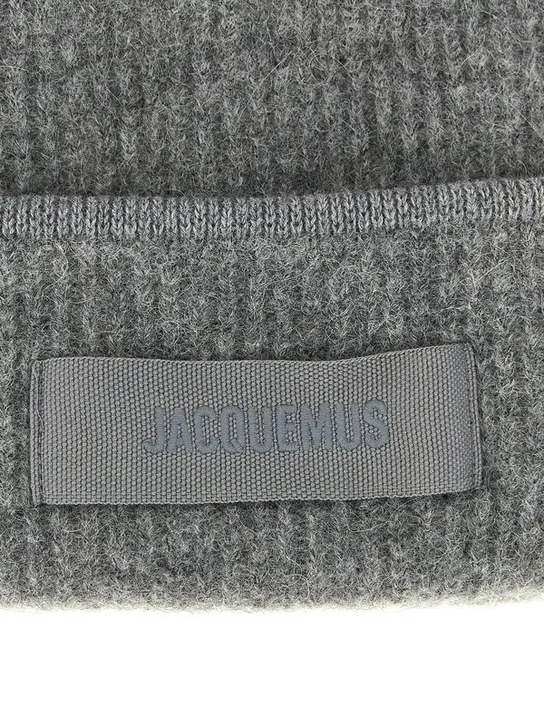 Jacquemus Le Bonnet Gros-grain' Beanie - Gray