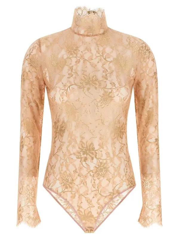 Valentino Garavani Lurex Lace Bodysuit - Pink