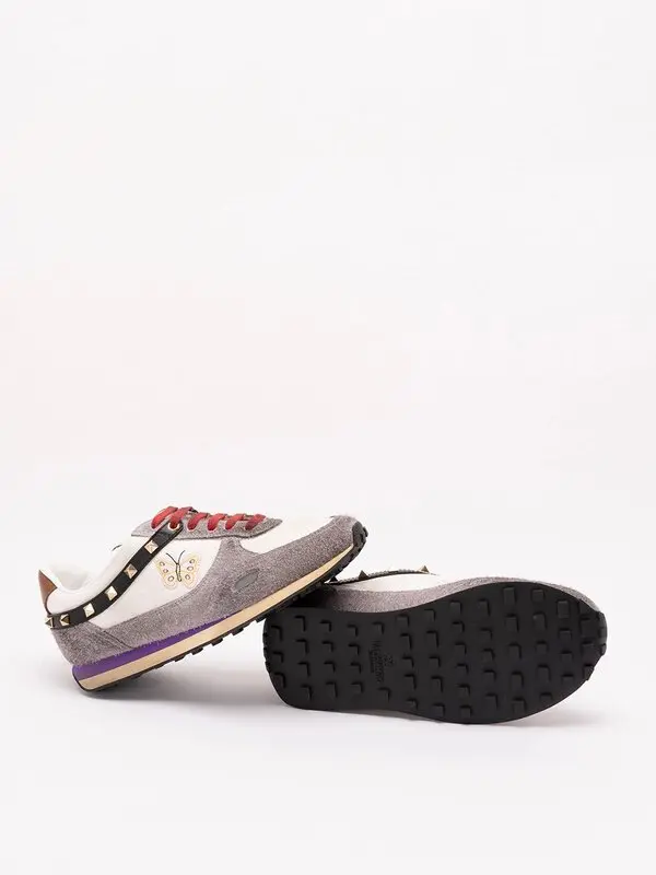 Valentino Garavani Stud Up Trainer With Butterfly Embroidery