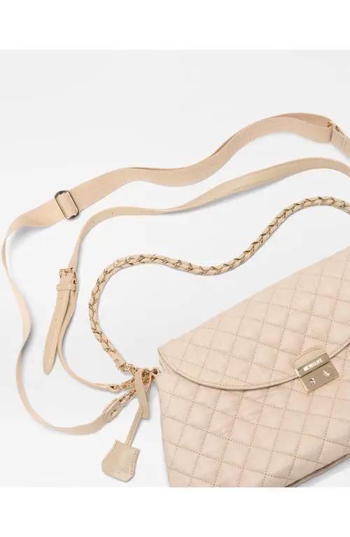 Mz Wallace Crosby Lock Leather Trim Shoulder Bag