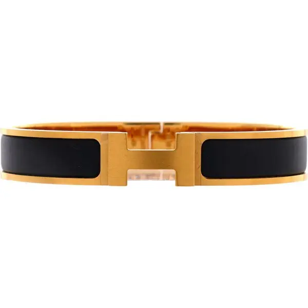 Hermès Clic Hh Bracelet Enamel Narrow - Black