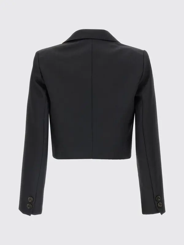 Elisabetta Franchi Cropped Single-breasted Virgin Wool Blazer With Peak Lapels - Black