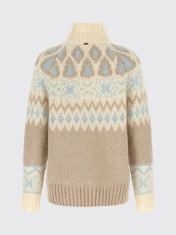 Herno Wool Blend Roll-neck Jumper With Abstract Jacquard Pattern - Milk