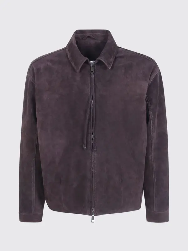 GIORGIO BRATO Calfskin Leather Shirt-style Jacket With Zip Closure