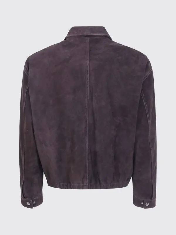 GIORGIO BRATO Calfskin Leather Shirt-style Jacket With Zip Closure