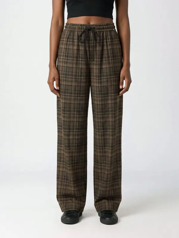 ANIYE BY Check Palazzo Trousers In Viscose Blend With Drawstring
