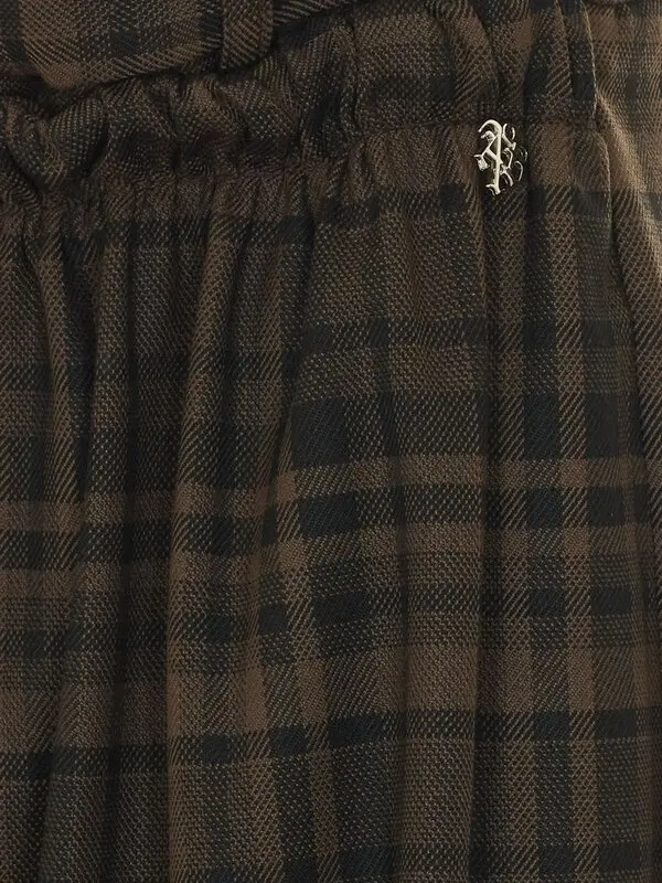 ANIYE BY Check Palazzo Trousers In Viscose Blend With Drawstring