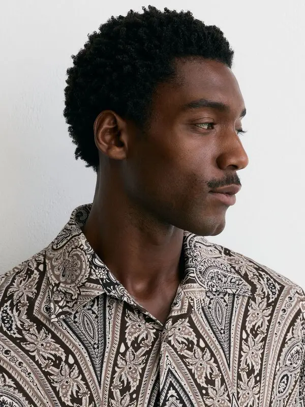 REISS Lafont Paisley-print Long-sleeve Shirt Regular-fit