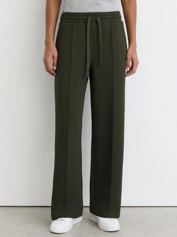 REISS Bella Premium Interlock Wide-leg Joggers