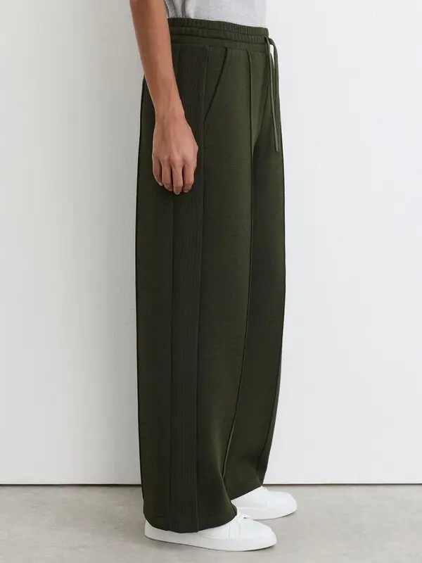 REISS Bella Premium Interlock Wide-leg Joggers