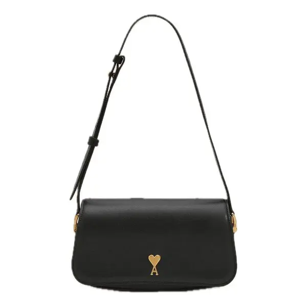 AMI Paris Cowhide Leather Paris Shoulder Bag