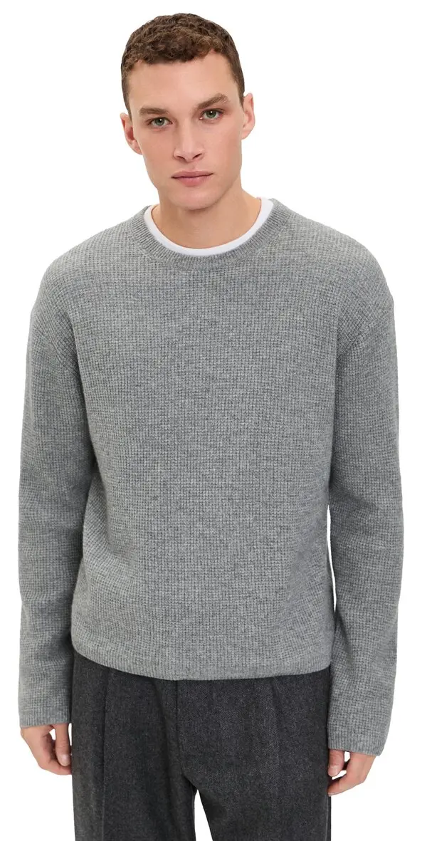 FRAME Cmere Blend Waffle Sweater - Ash