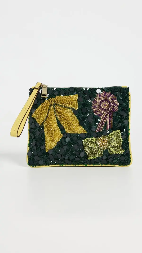 ALEMAIS Rosette Beaded Clutch