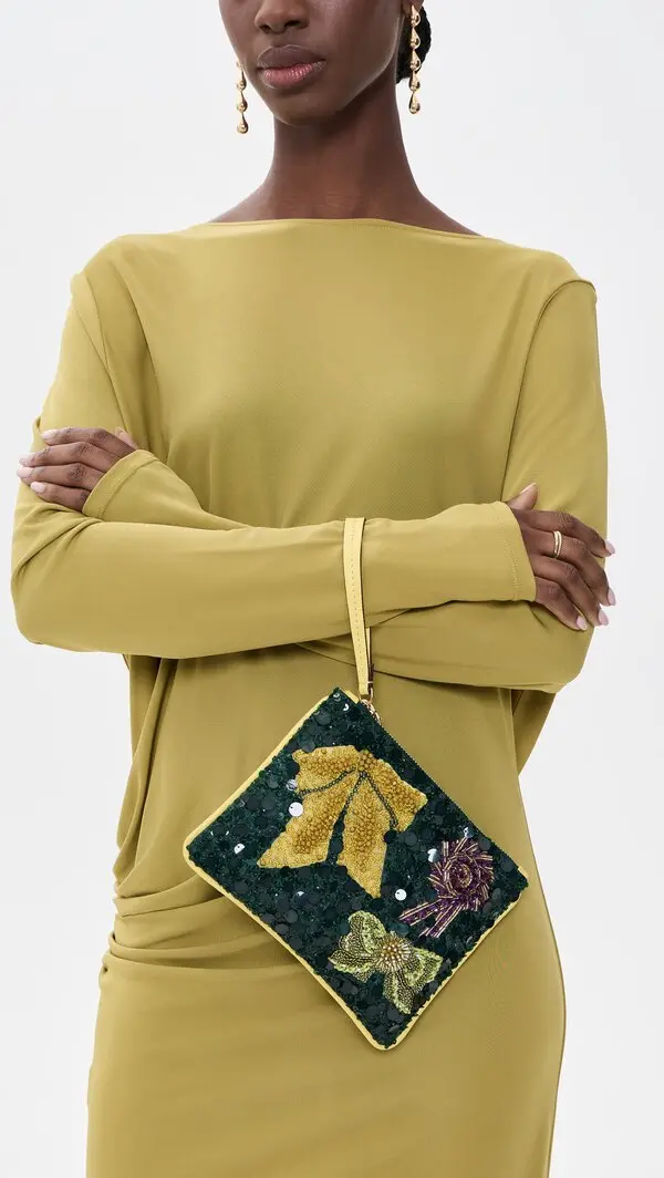 ALEMAIS Rosette Beaded Clutch