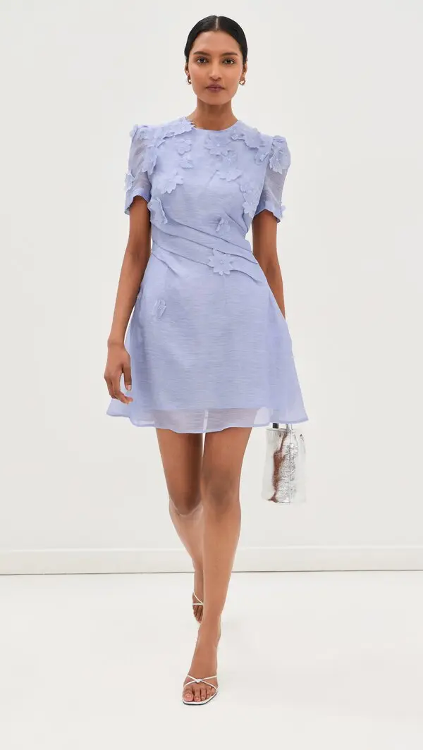 LEO LIN Elyse Petal Short Sleeve Mini Dress