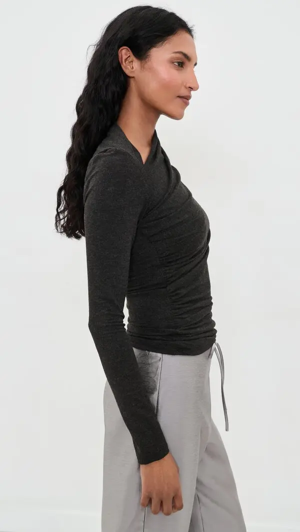 Enza Costa Lurex Jersey Slash Top